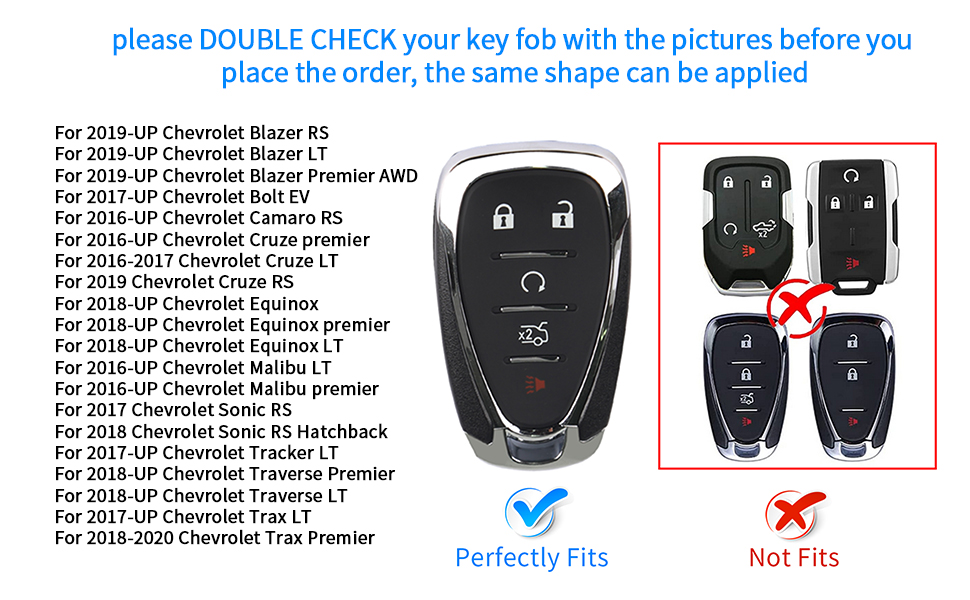 Amazon.com: MILD EAST for Chevy Key Fob Cover, 5 Button Key Case for ...