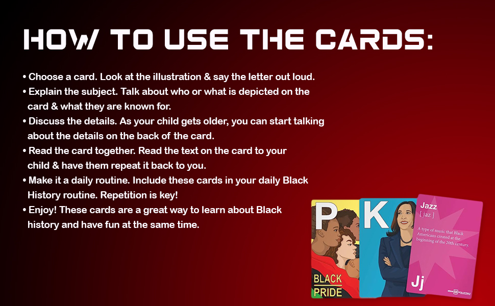 Amazon.com: Black History Flash Cards - 26 Pieces Double-Sided ABC ...