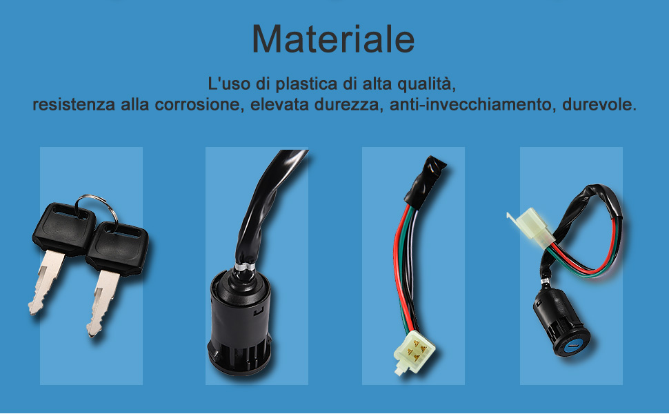 GOOFIT Set Di Interruttori A Chiave Di Accensione 4 Pin Sostituzione Per 50cc 70cc 90cc 110cc ...