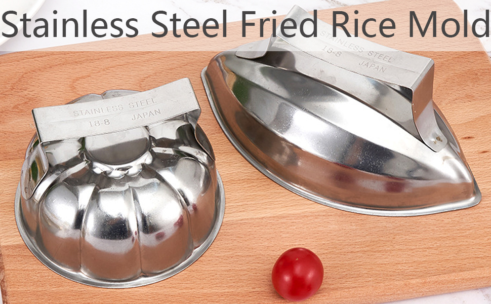 Amazon.com: Fried Rice Press Mold Papaya Shape Rice Molds Stainless Steel Rice Mold Omurice Mold ...
