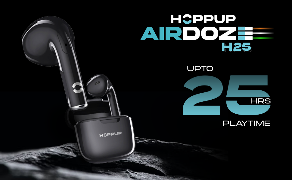 HOPPUP Airdoze H25 Earbuds with Upto 25H Playtime, 5.3 Bluetooth & 40Ms Low Latency Bluetooth ...