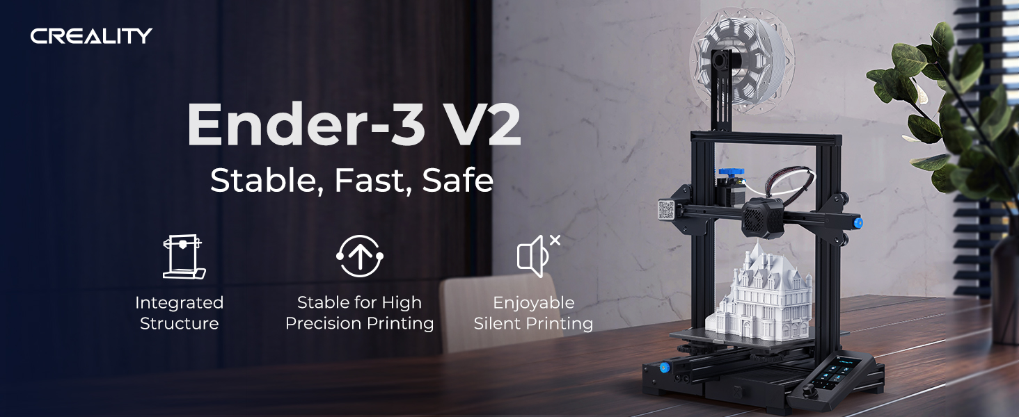 Creality Ender 3 V2 3D Printer met Geruisloos Moederbord Branded Voeding Carborundum Glas ...