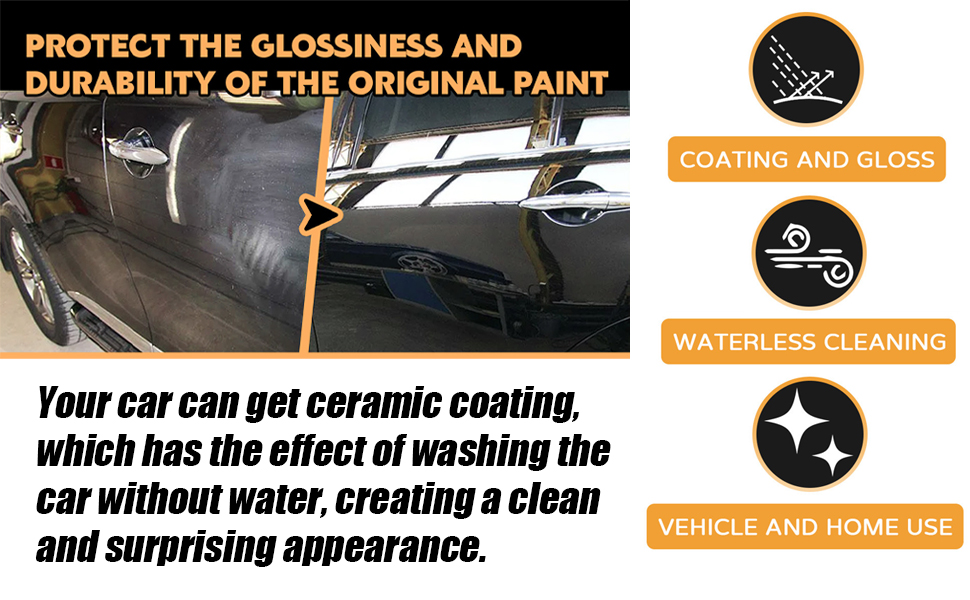 Amazon.com: Quick Coat Car Wax Polish Spray, Ceramic Coating for Cars, 10.58(Oz) Car Glass ...