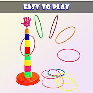WISHKEY 2 in 1 Ring Toss Game for Kids, Ring Throwing Game for Single and Group Play, Outdoor ...