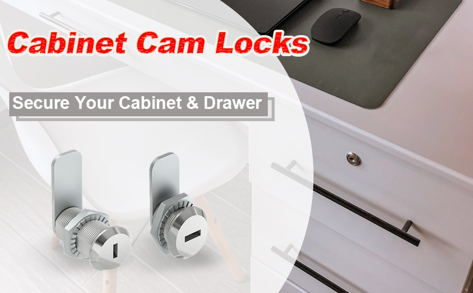 evan 5 Pack Cam Locks Keyed Alike, File Cabinet Lock with Keys, 5/8" Cabinet Cam Lock for Secure ...