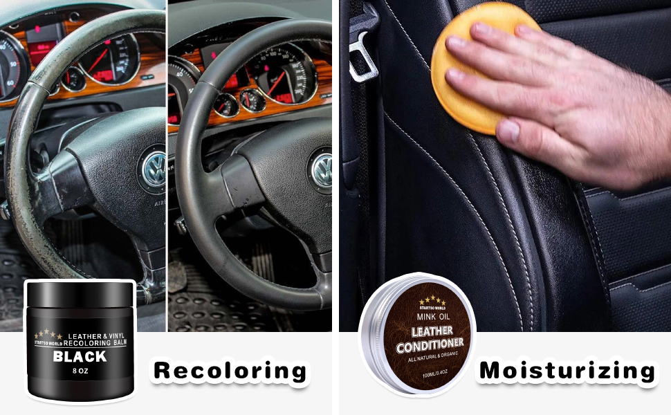 Amazon.com: Black Leather Recoloring Balm - Mink Oil, Leather Restore Cream and Leather Repair ...