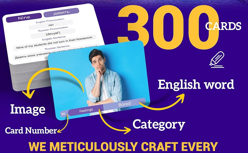 Amazon.com: Russian Vocabulary 300 Flash Cards - Beginner Vocab with ...