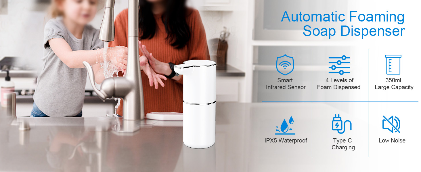 Amazon.com: Senyan Automatic Foaming Soap Dispenser，Electric Soap Dispenser Touchless，Upgrade 4 ...