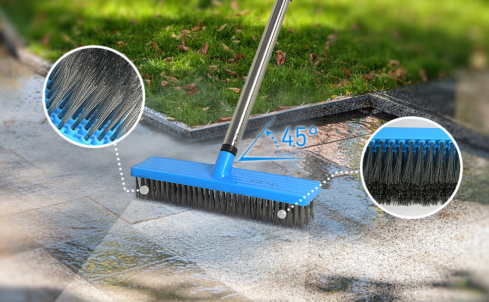 Amazon.com: FRAXIR Stainless Steel Wire Broom Deck Scrubber Brush with ...