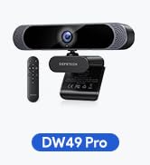 DEPSTECH DW50 Pro Webcam 4K, Ultra HD mit Mikrofon, 3-facher Zoom, 1/2.55 Sony Sensor, Duale ...