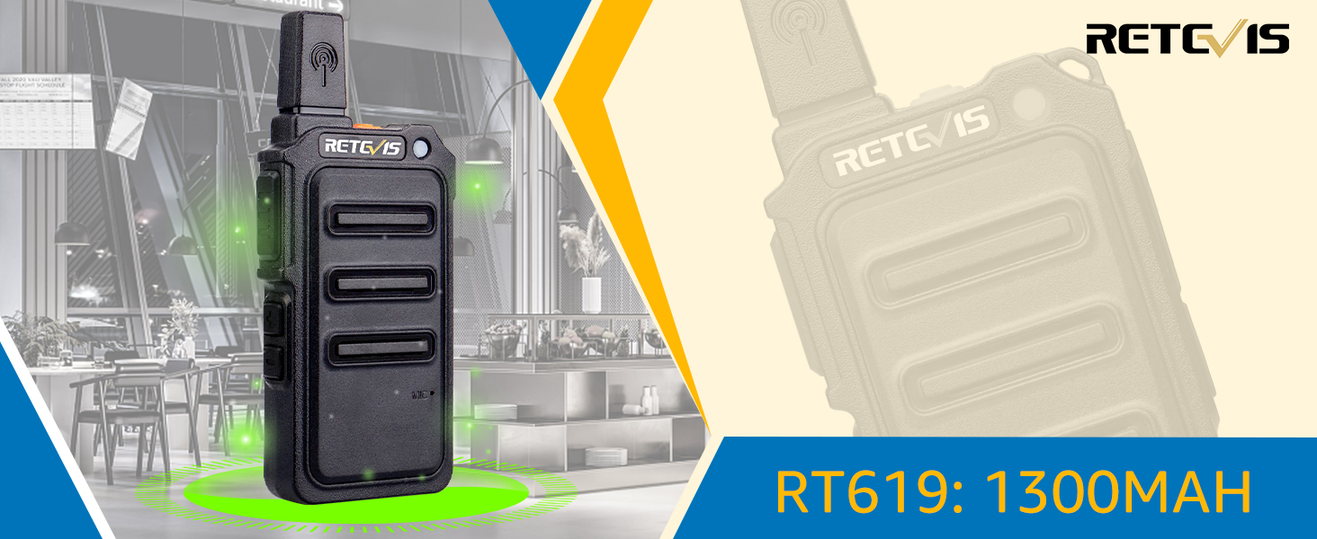 Retevis RT619 Walkie Talkie, Professional 2 Way Radio with Earpieces ...