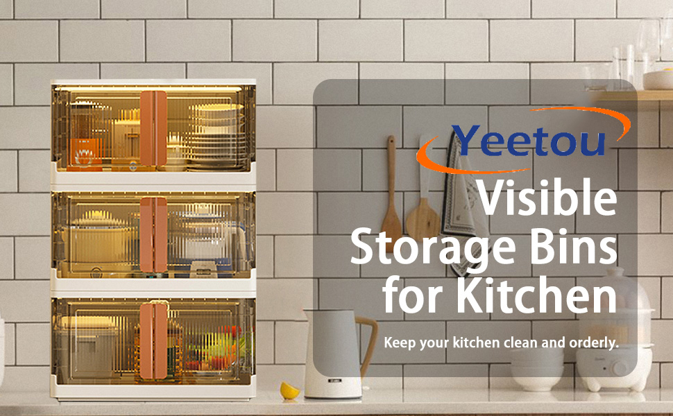 Amazon.com - Stackable Storage Bins With Lids and Double Doors ...