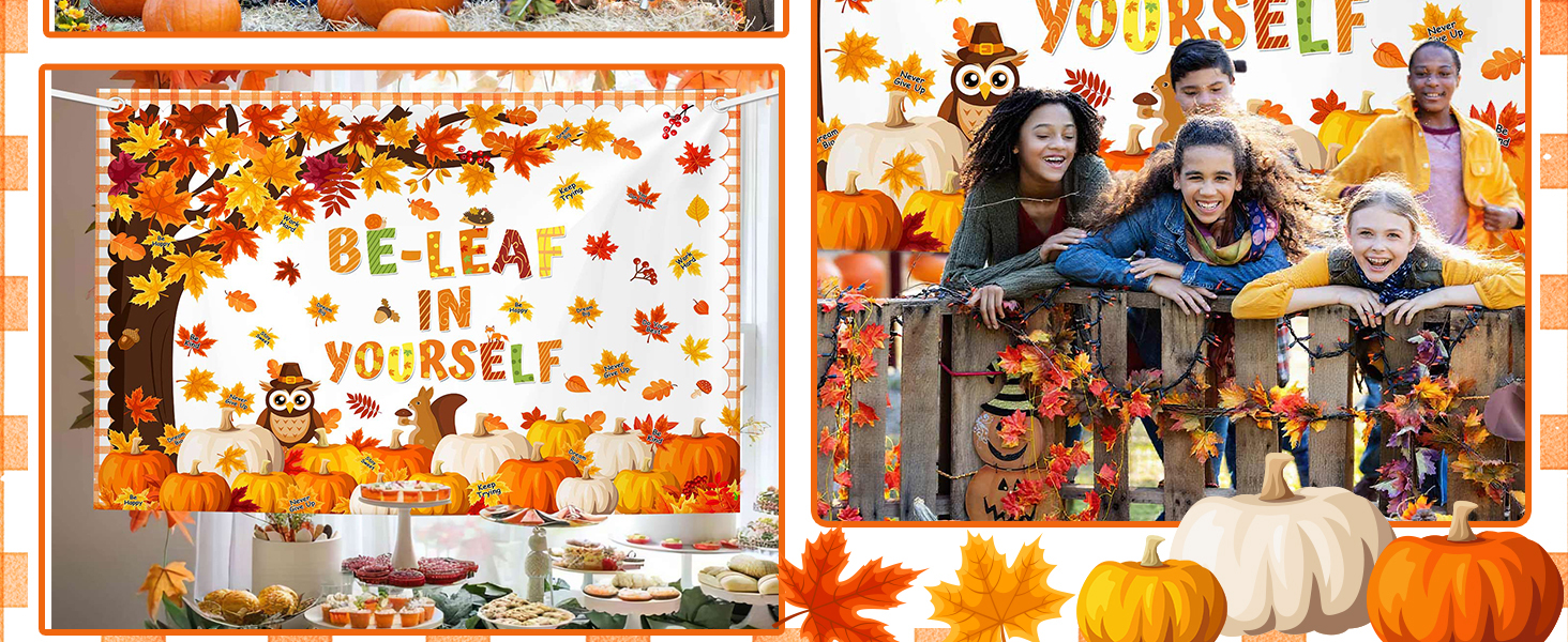 Amazon.com : MEHOFOND Be Leaf in Yourself Backdrop Autumn Back to ...