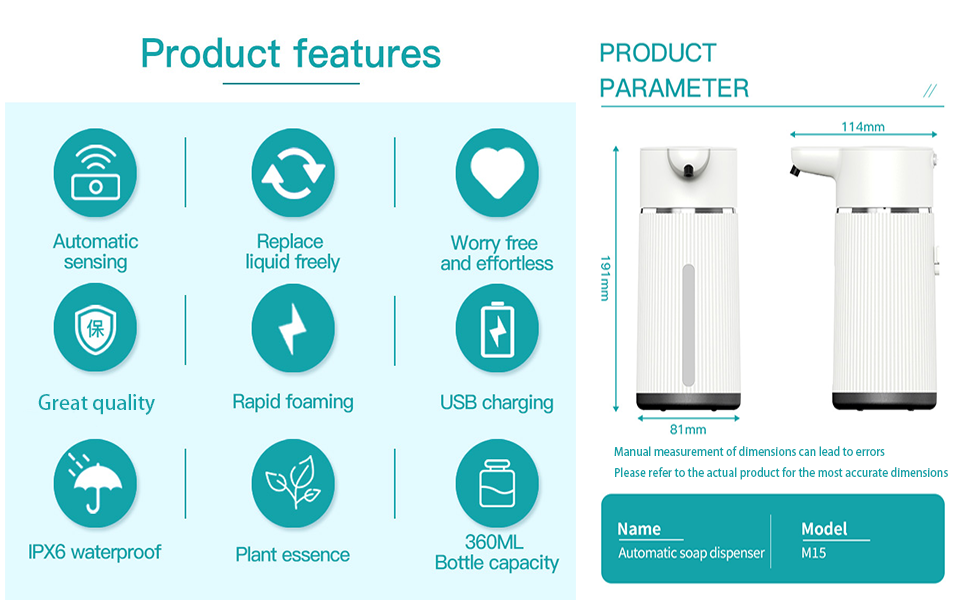 Amazon.com: Zannful 15oz (420ml) Touchless Automatic Foaming Hand Soap Dispenser,Countertop/Wall ...