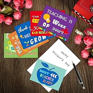Amazon.com : emzrivo 24 Pcs Teacher Appreciation Cards Teacher Thank ...