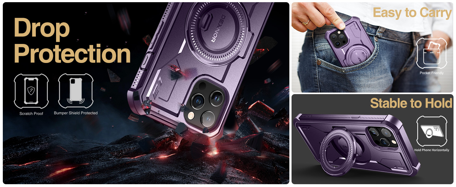 Amazon.com: Dexnor Magnetic Case for iPhone 12 Pro Max, Compatible with MagSafe, Full-Body ...