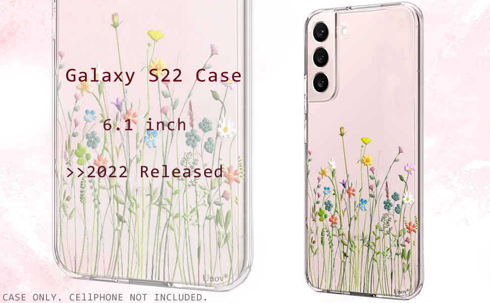 Amazon.com: Unov Case Compatible with Galaxy S22 Case Clear with Design Soft TPU Shock ...