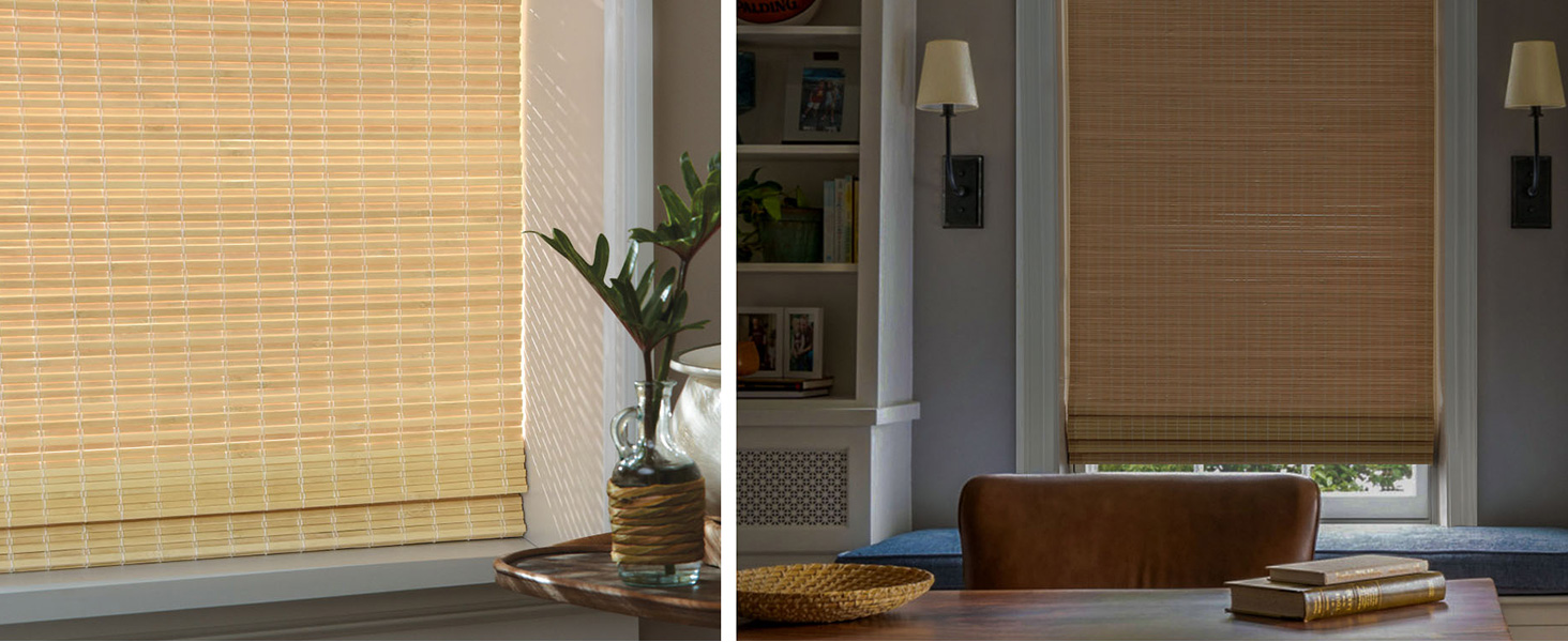 Amazon.com: LazBlinds No Tools No Drill Cordless Bamboo Roman Shades ...