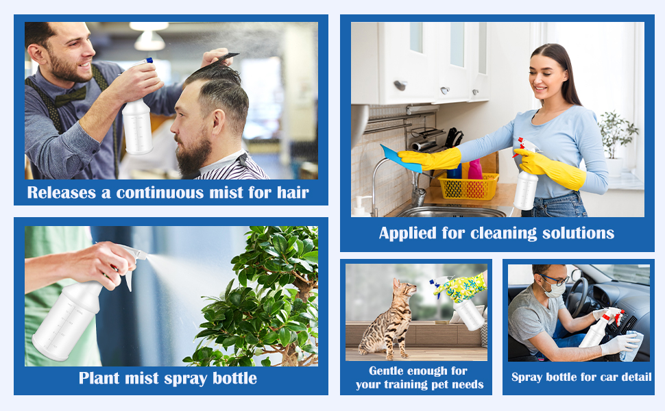 Amazon.com: Eccliy 12 Pcs 16 Oz Plastic Spray Bottle, Leak Proof Empty and Reusable for Cleaning ...