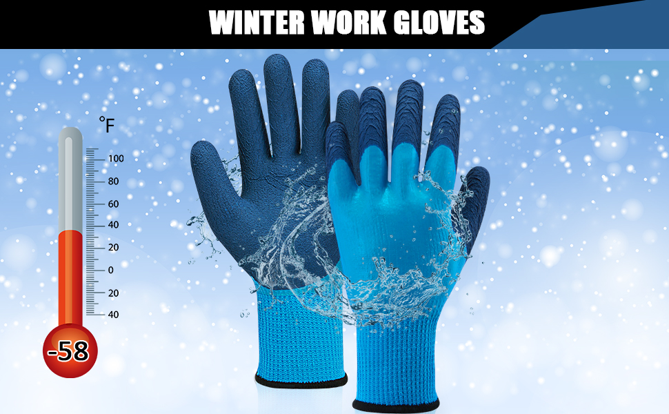 ZEuoTra 7 Pairs Waterproof Winter Work Gloves, Cold Weather Work Gloves for Men Women, Frostbite ...
