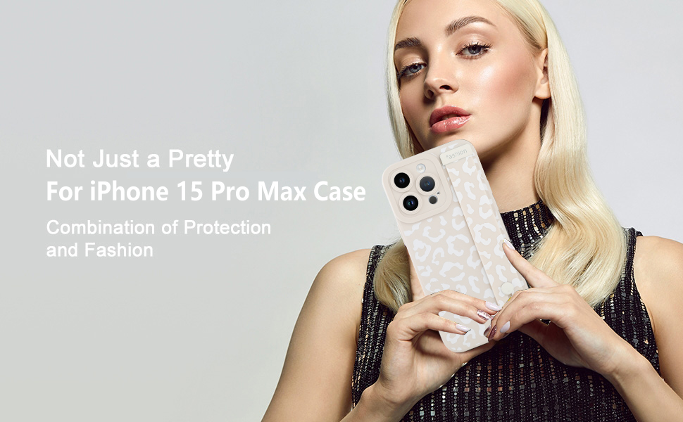 Amazon.com: MOWIME Compatible with iPhone 15 Pro Max Case with Strap Wrist, Cheetah Print ...