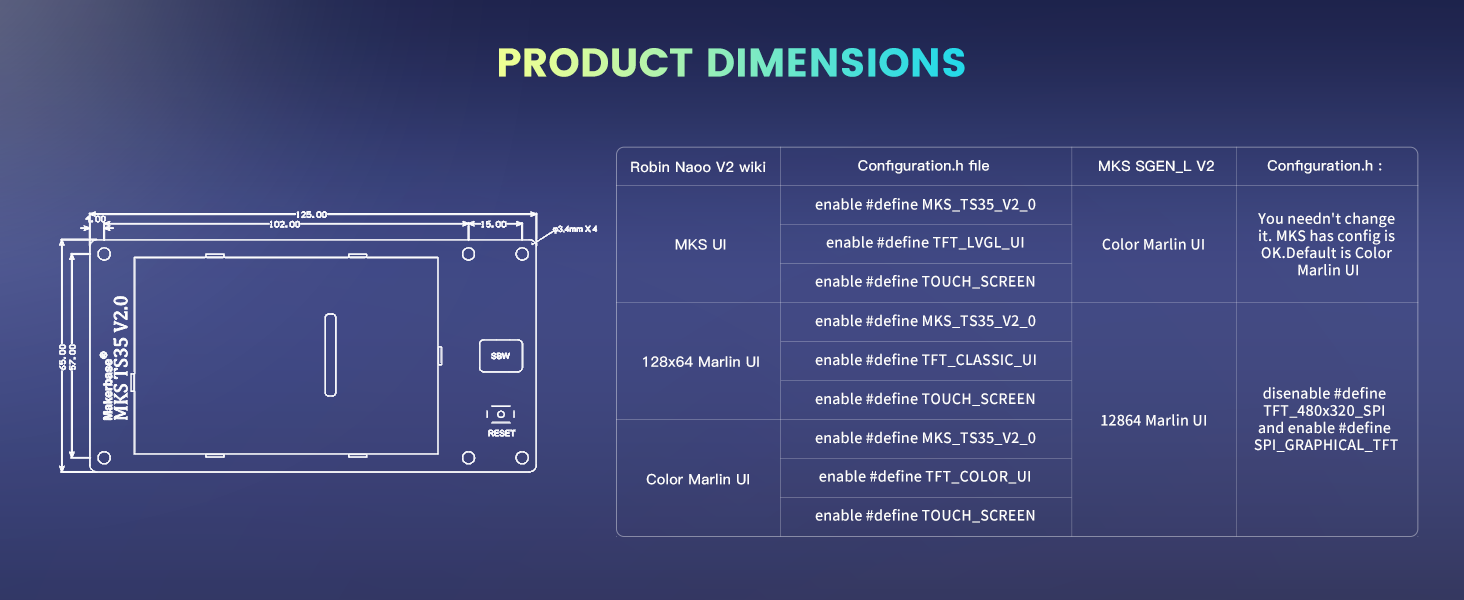 Amazon.com: Makerbase MKS TS35 V1.0 LCD Display Panel with Knob Color UI 3.5Inch for 3D Printer ...