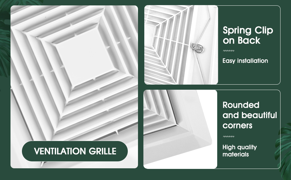 Amazon.com: White (2 Piece 12" x12"Inch） Bathroom Exhaust Fan Cover ...