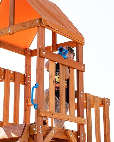 Amazon.com: Dolphin Playground Cedar Wooden Swing Sets for Backyard, Playground Sets for ...