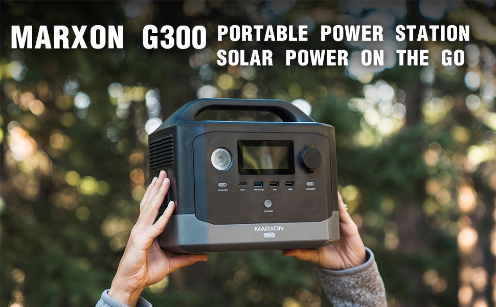 Amazon.com : MARXON Portable Power Station G300 with 100W Solar Panel x1 Included, 300Wh Solar ...