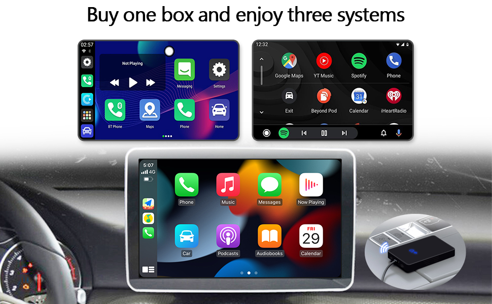 Amazon.com: CarPlay Wireless Adapter Multimedia Video Box,CarPlay Ai ...
