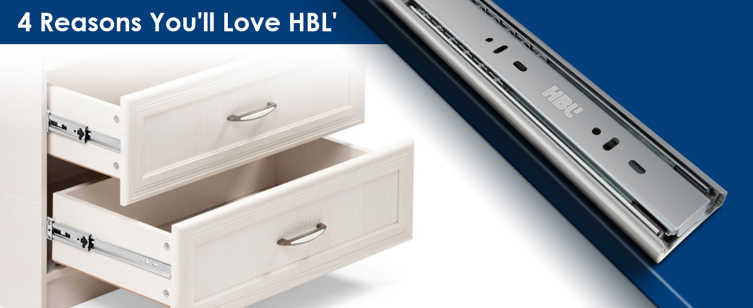 1 Pair | Soft Close Drawer Slides 22 inch, HBL’ Heavy Duty Cabinet ...