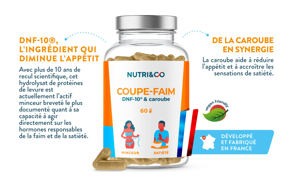 NUTRI & CO Coupe-Faim Puissant & Efficace DNF-10® & Caroube - 2en1 Réduction d'Appétit & Satiété ...