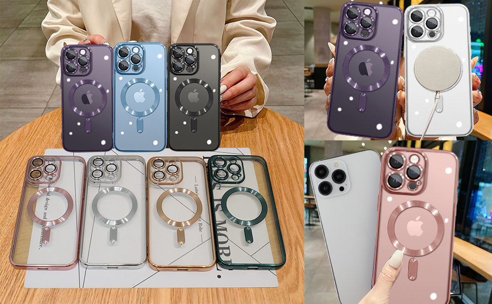 Amazon.com: KANGHAR Designed for iPhone 15 Pro Max Case Magnetic Clear Slim Case for Women Men ...