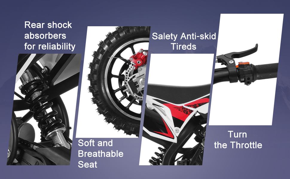 Amazon.com: mufsceku 49CC Upgrade Kids Dirt Bike,2-Stroke Gas Power Motocross,Off Road Dirtbike ...