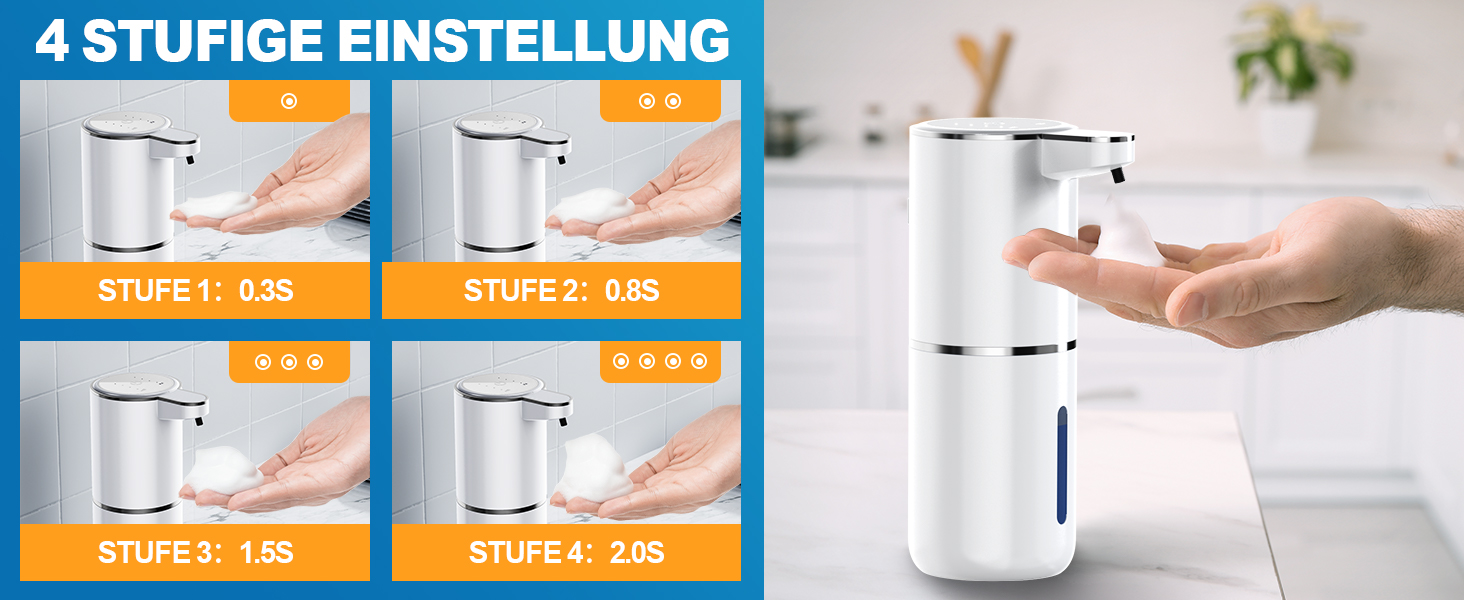 Amazon.com: Amyzavls Automatic Foaming Soap Dispenser,380ml Wall Mount Touchless 4 Gear ...