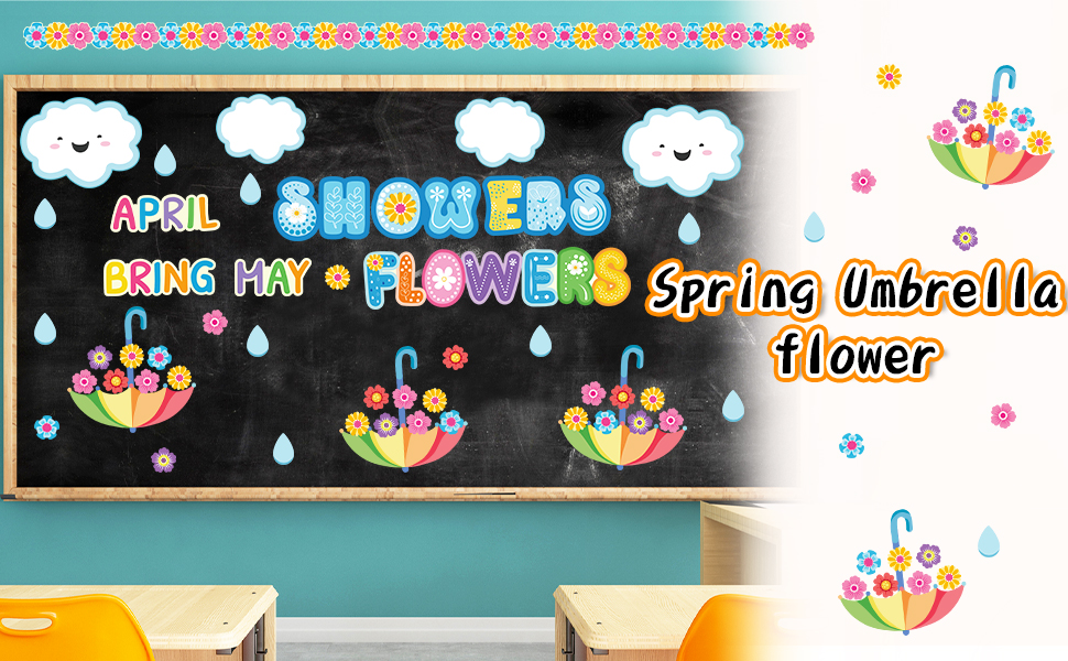 Amazon.com: Spring Bulletin Board Decorations for Classroom - April ...