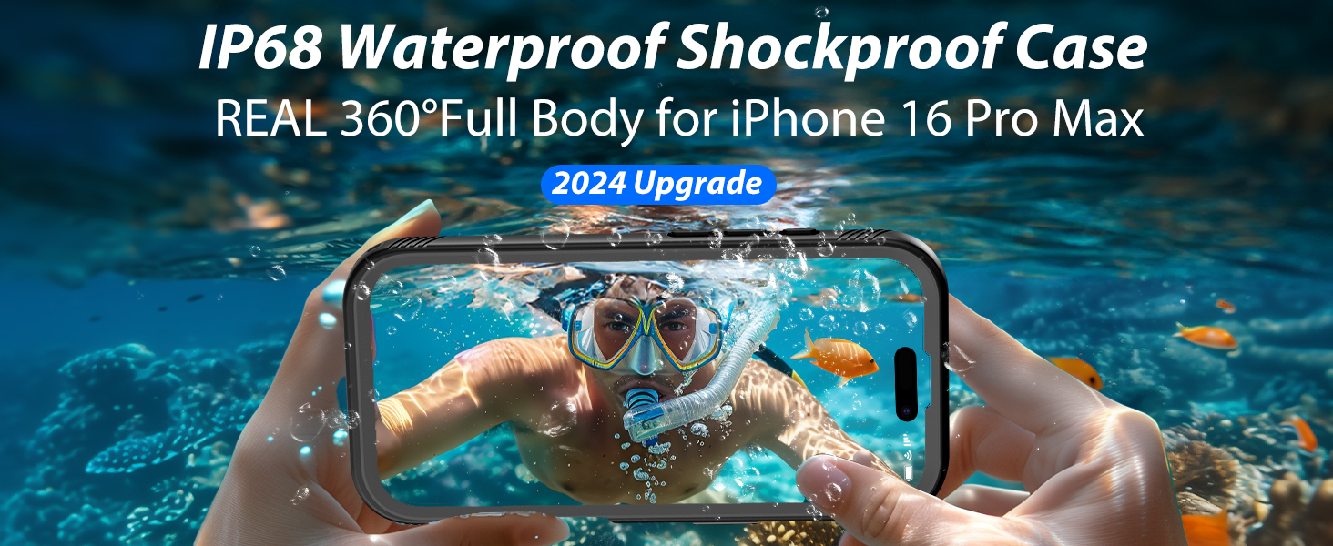 Amazon.com: SPORTLINK Waterproof Case for iPhone 16 Pro Max, Shockproof Dustproof Built-in ...