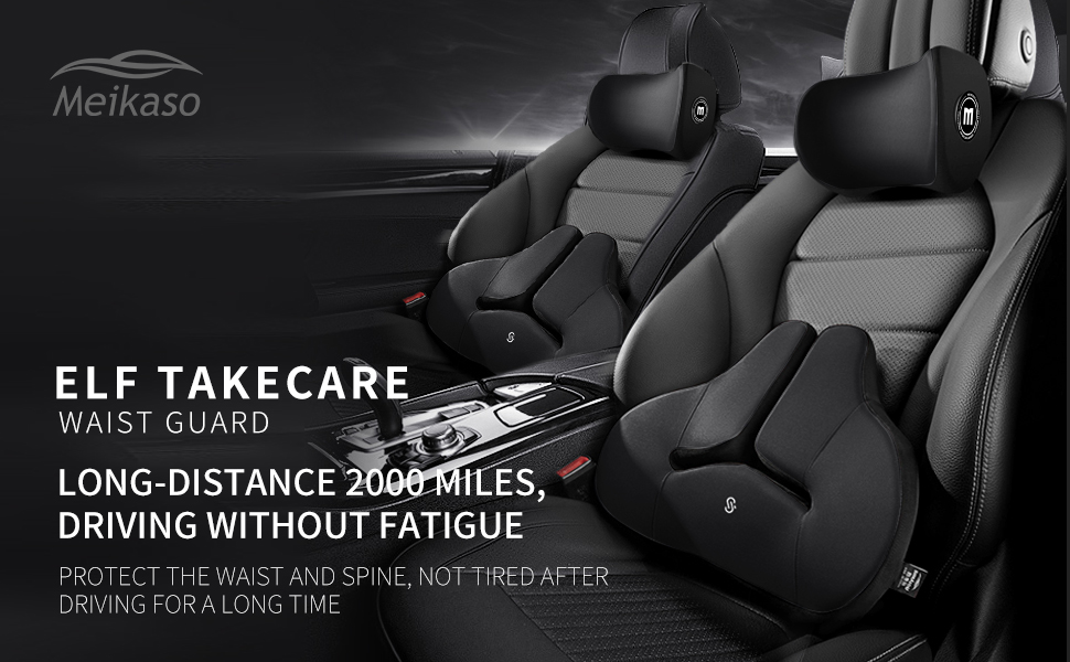 Amazon.com: Meikaso Lumbar Support Pillow for Car and Headrest Neck Pillow Kit-Ergonomically ...