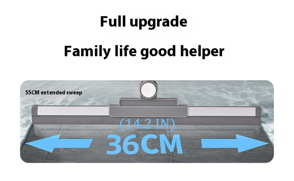 Amazon.com: Floor Squeegee with 180° Rotating Head, Rubber Squeegee for Floor with 53.5'' Long ...