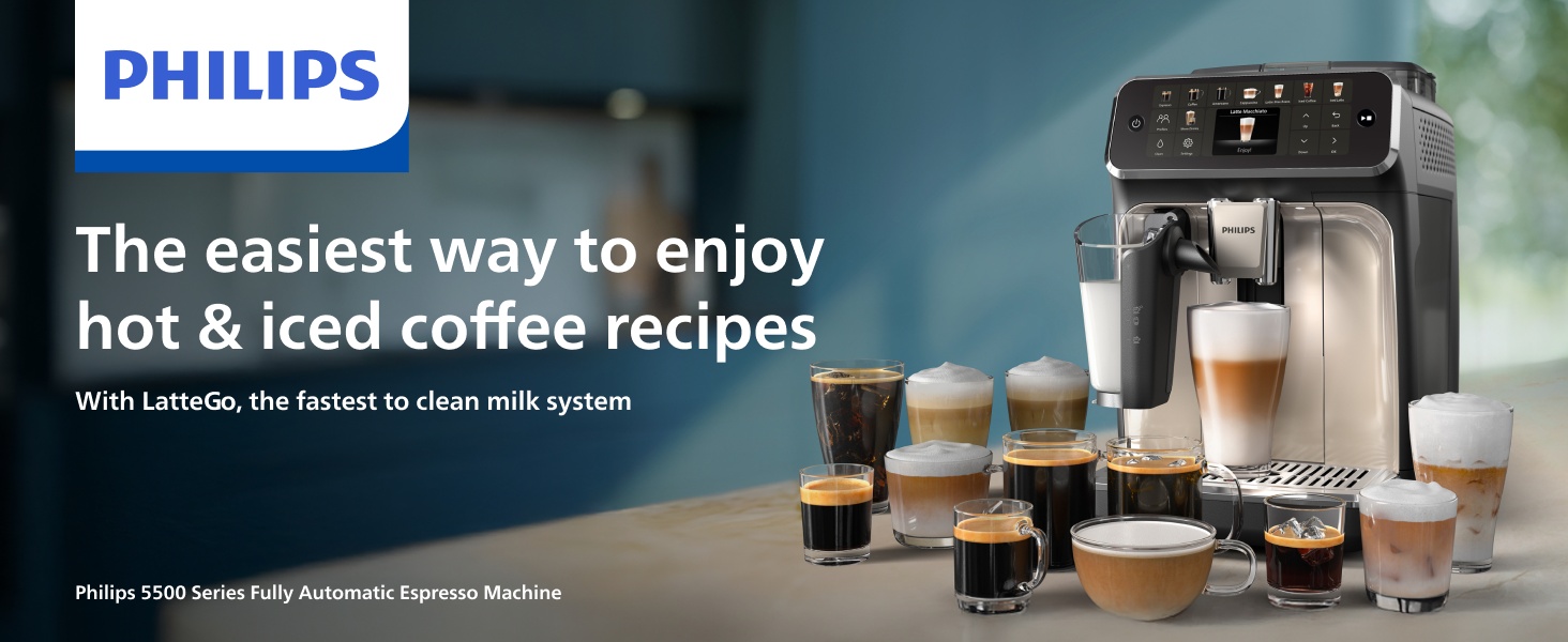 Amazon.com: PHILIPS 5500 Series Fully Automatic Espresso Machine - LatteGo Milk System ...