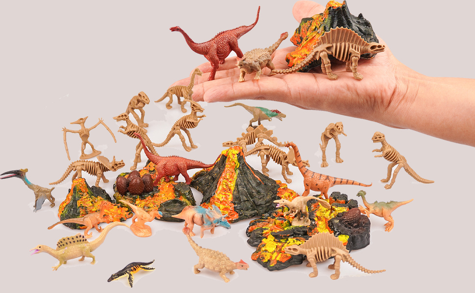 Amazon.com: SAIEMNOOET Realistic Dinosaur Animal Figurines Fossil ...