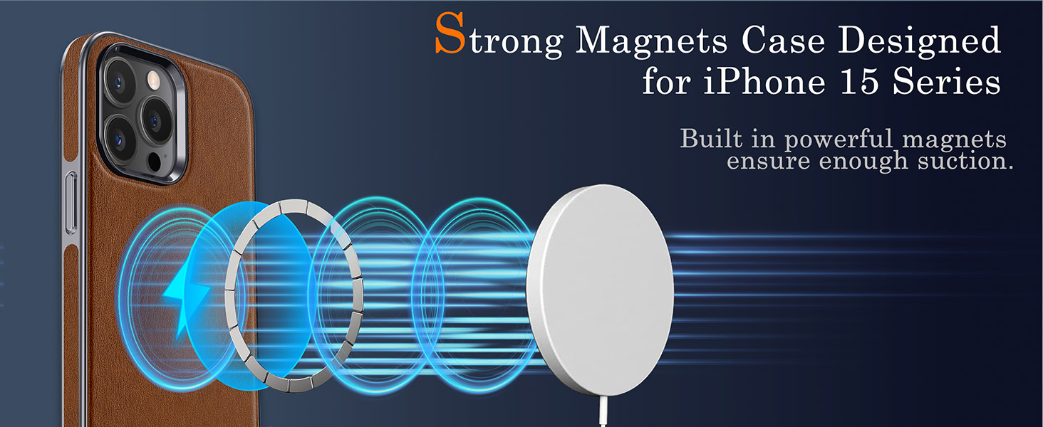 Amazon.com: LOHASIC for iPhone 15 Pro Max Case Leather – Soft Magnetic Cover Compatible with ...