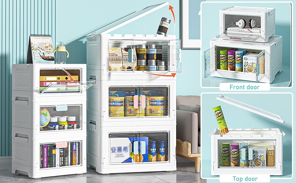 Amazon.com - ORIJOYNA 28 Liters Collapsible Storage Bins with Lids ...