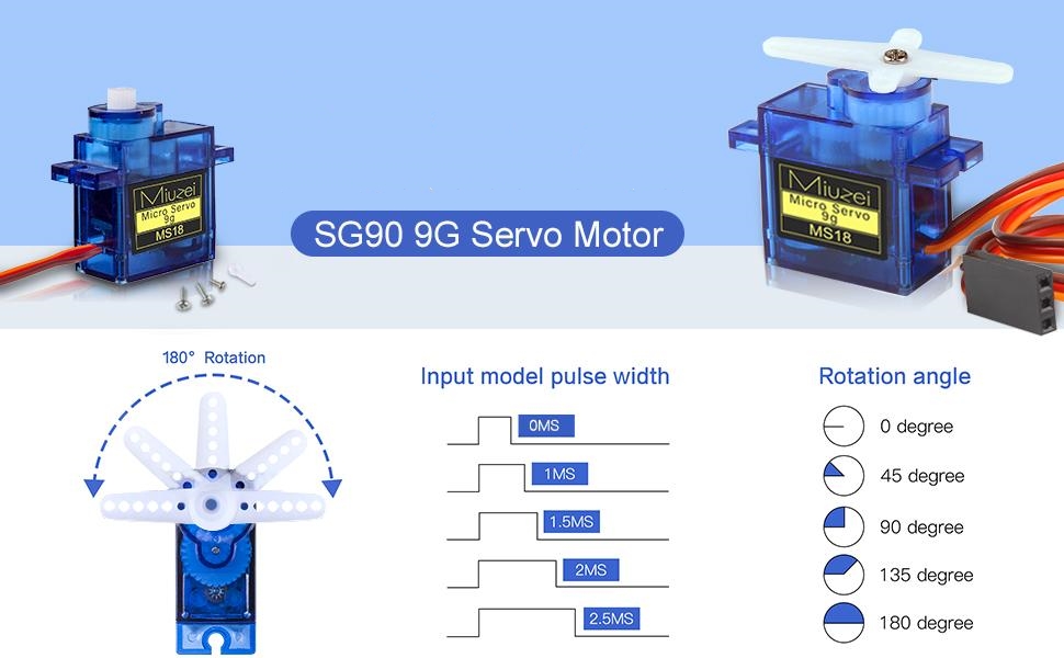 NALACAL 3PCS SG90 Metal Geared Servo Motor, High Precision SG90 Servo ...