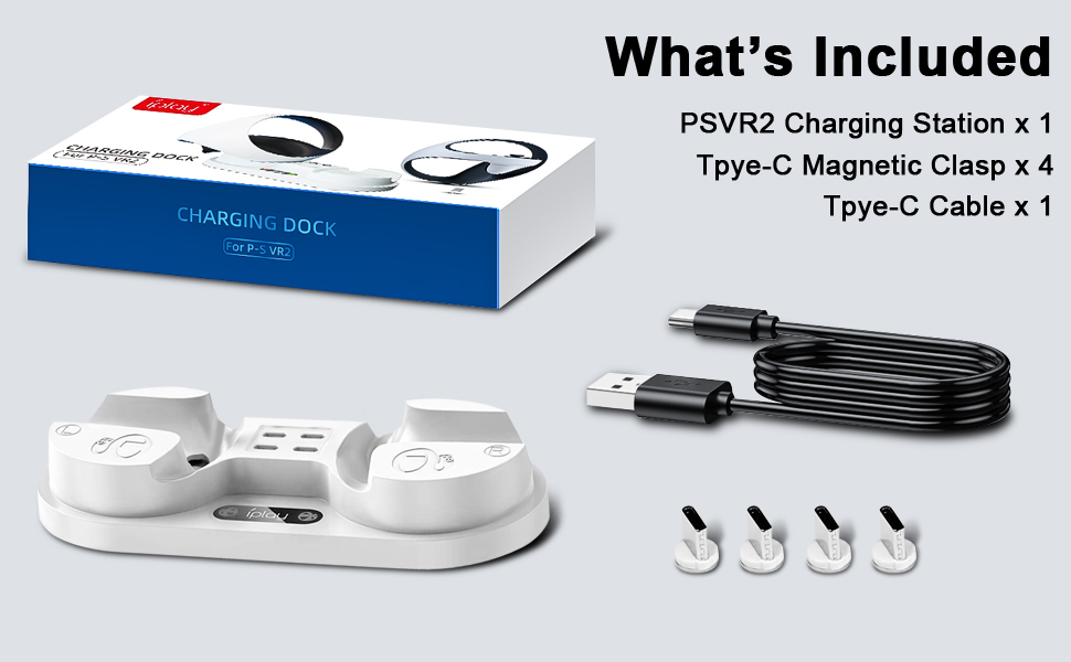 PSVR 2 Charging Station for PS5 VR2 Controller, Fast Charger Dock Stand with 2 Rechargeable Type ...