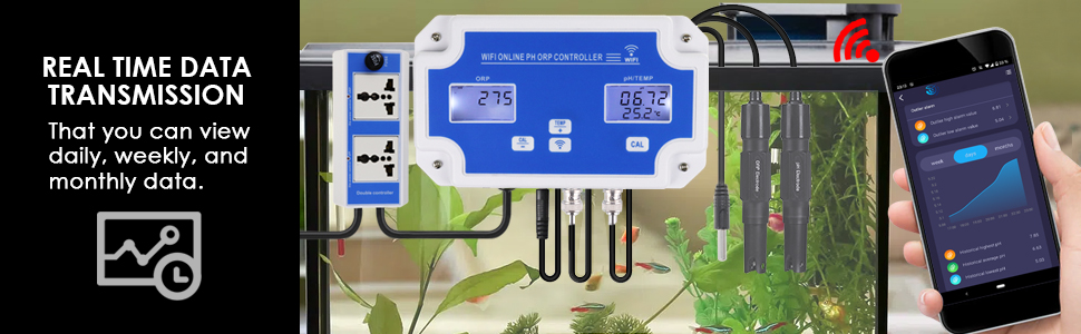DANOPLUS Smart pH ORP Controller with Remote App Monitoring & Dosing in Water, 3 in 1 pH/ORP ...