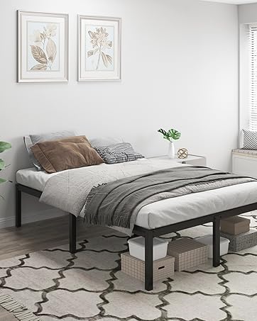 Amazon.com: Bonkiss King Bed Frame 3000 lbs+, King Bed Frame No Box Spring Needed, Heavy Duty ...