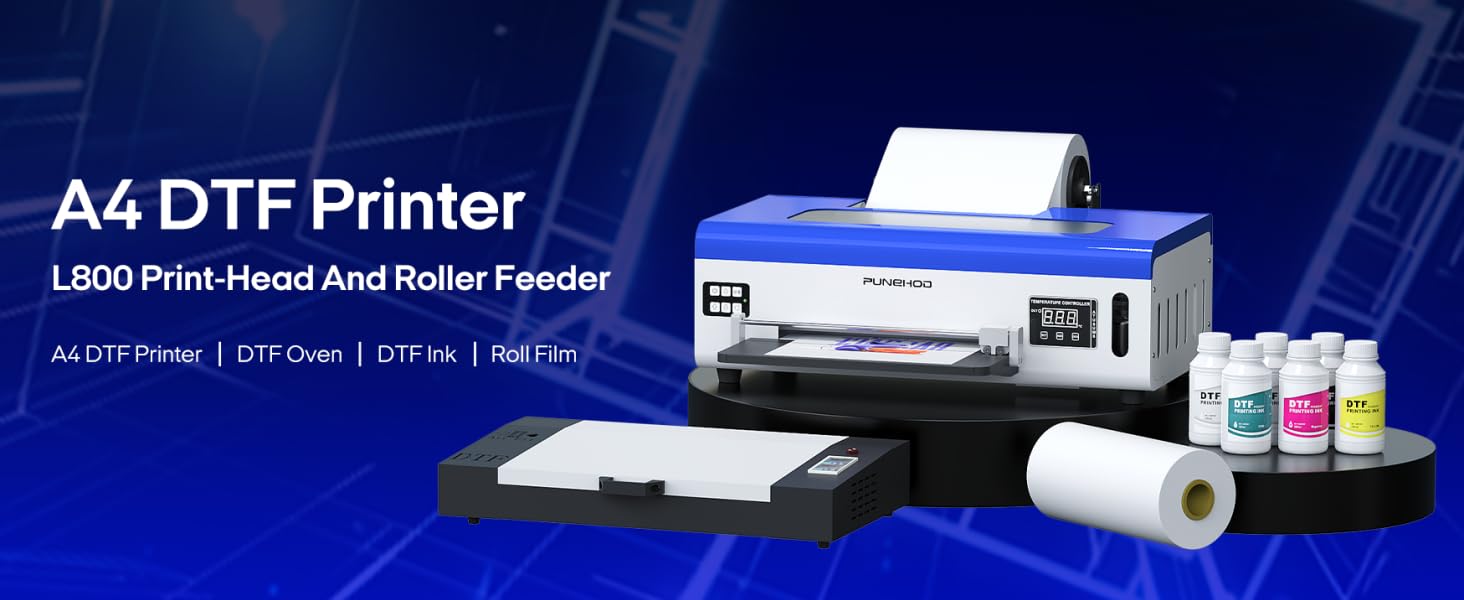 Amazon.com: PUNEHOD Impresora DTF A4 L800 con alimentador de rollo y sistema circulatorio de ...