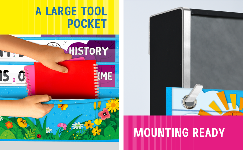 Amazon.com: Daily Schedule Pocket Chart, Classroom Chart with 13+1 ...