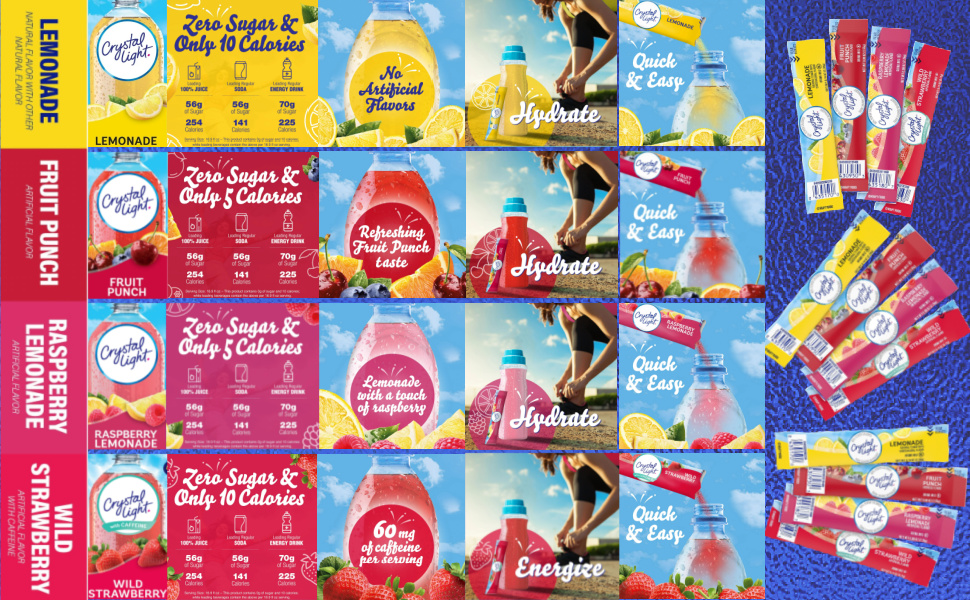 Amazon.com : Crystal Light Water Flavoring Enhancer Variety Bulk, 120 Drink Mix Packets (30 Each ...